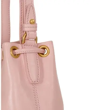 Balmain Pulse Bucket Bag In Smooth Leather - Pink