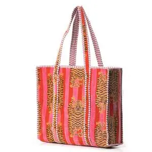 CYC Velvet Tibetan Tiger Tote Bag - Pink