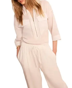 Mint Velvet Ramie Zip Bomber Blouse