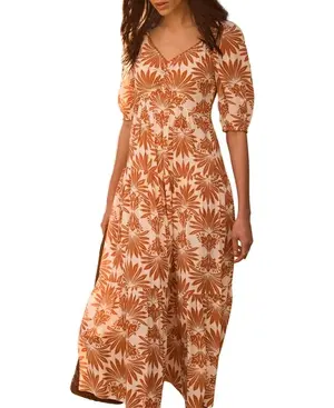 Mint Velvet Floral V-neck Midi Dress