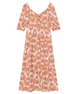 Mint Velvet Floral V-neck Midi Dress