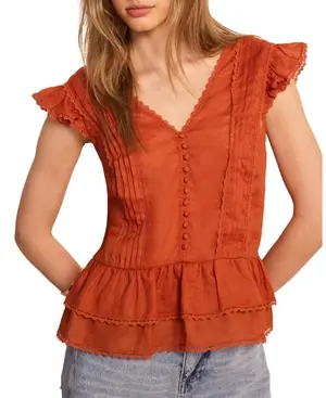 Mint Velvet Ramie Ruffle Detail Blouse