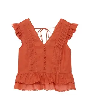 Mint Velvet Ramie Ruffle Detail Blouse