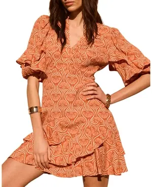 Mint Velvet Printed Ruffled Mini Dress