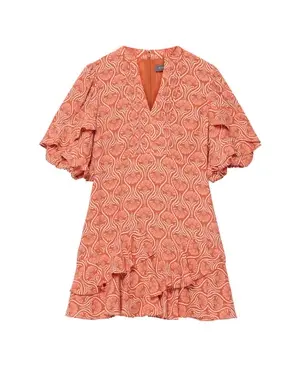 Mint Velvet Printed Ruffled Mini Dress