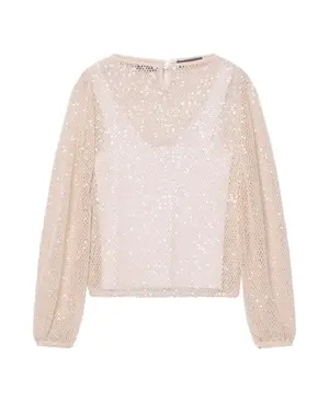 Mint Velvet Sequin Embellished Layered Balloon Sleeve Top