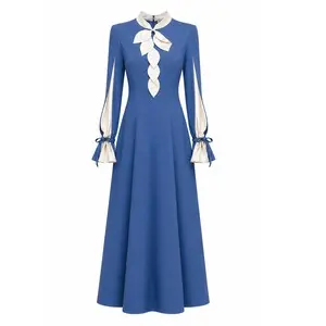 JULIA ALLERT Bow Neckline Ankle-length Dress - Blue