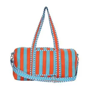 CYC The Striped Cotton Weekender - Blue/orange