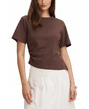 EVER NEW Boxy Crewneck T-shirt - Bark