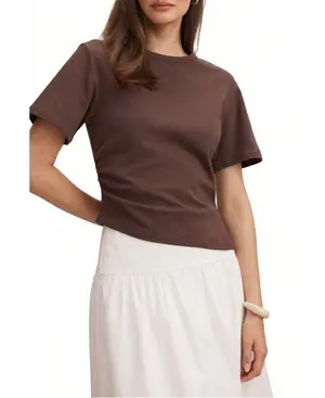 EVER NEW Boxy Crewneck T-shirt - Bark