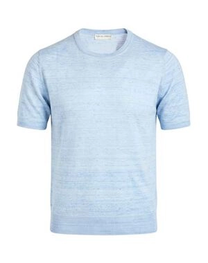 FILIPPO DE LAURENTIIS Linen & Cotton Crewneck Sweater - Blue