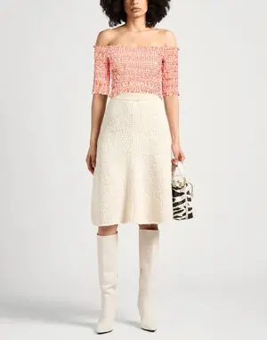 Kenzo Checked Shirred Off-the-shoulder Cropped Top