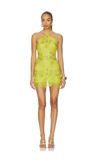 Nbd Nimrata Mini Dress In Green - Chartreuse