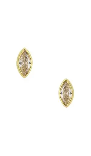 Shashi Marquise Bezel Stud In Metallic - Gold