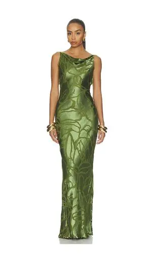 Cult Gaia Silk Blend Maxi Dress - Deep Pasture