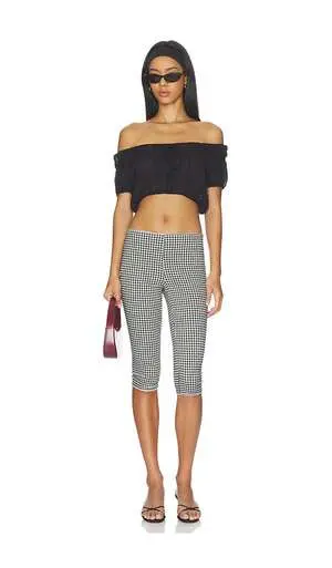 Frankies Bikinis Paulina Chiffon Off-the-shoulder Blouse