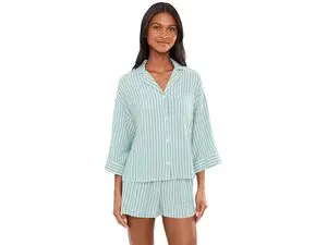 Eberjey Nautico Relaxed Short Pj Set Pajama Sets - Blue