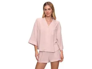 Eberjey Nautico Relaxed Short Pj Set Pajama Sets Regatta Stripe Seagrass/white - Pink