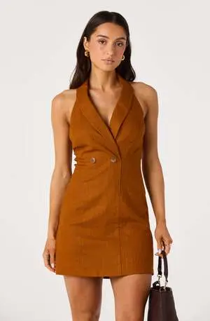 Astr The Label Halter Blazer Mini Dress