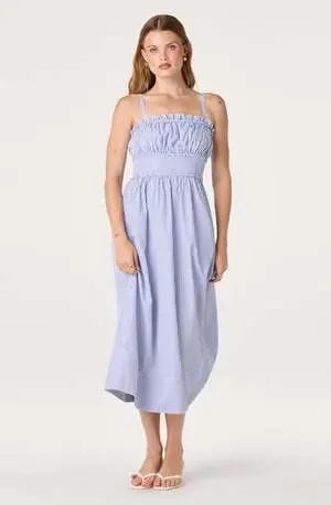 Astr The Label Montserrat Smocked Milkmaid Midi Dress