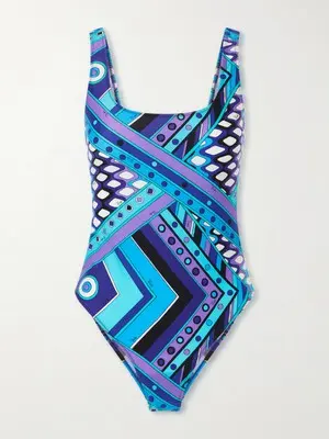 Emilio Pucci Printed One-piece Swimsuit - Blue