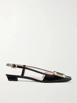 ROGER VIVIER Belle Vivier 45 Patent Leather Slingback Pumps - Black
