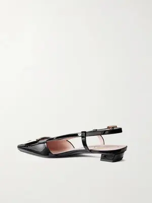 ROGER VIVIER Belle Vivier 45 Patent Leather Slingback Pumps - Black