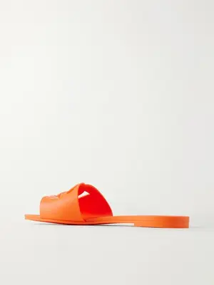 Dolce & Gabbana Bianca Logo-embossed Rubber Slides - Orange