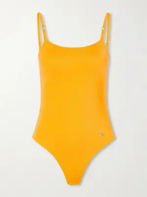 Dolce & Gabbana Logo Embellished One-piece Swimsuit - Orange