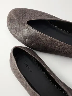 THE ROW Fay Leather Ballet Flats - Brown