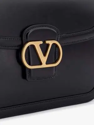 Valentino Garavani 9to5 Leather Shoulder Bag With Vlogo Signature - Black