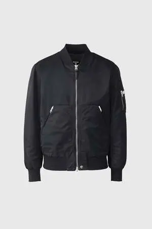 Mackage Emilio-cr Satin Bomber Jacket - Navy