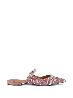 Kurt Geiger Crystal Embellished Flat Mules - Pink