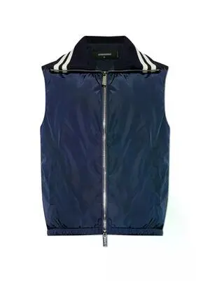 Dsquared2 Sleeveless Gilet With Stripe Trim - Blue
