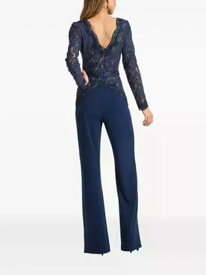 Tadashi Shoji Amaris Lace-panelled Belted Jumpsuit - Blue