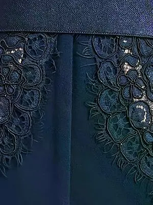 Tadashi Shoji Amaris Lace-panelled Belted Jumpsuit - Blue
