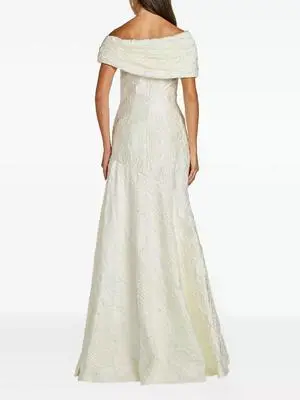 Tadashi Shoji Jacquard Off-shoulder Maxi Dress