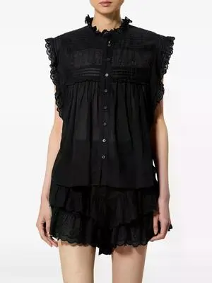 MARANT ETOILE Sleeveless Ruffled High Neck Top