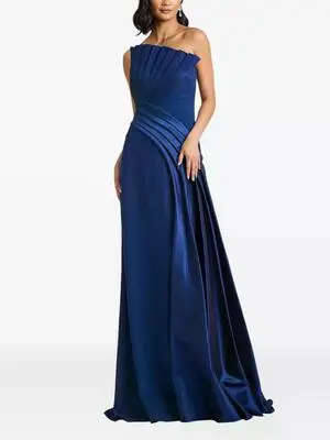 Tadashi Shoji Pleated Strapless Maxi Dress