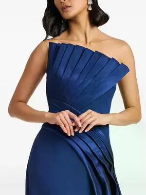 Tadashi Shoji Pleated Strapless Maxi Dress