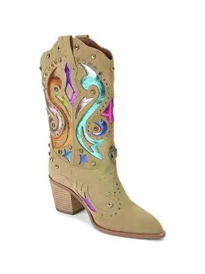 Kurt Geiger Kensington Embellished Suede Boots - Brown