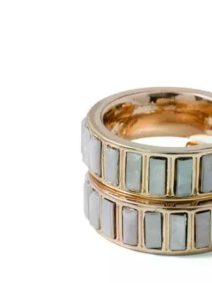 Dkny Baguette-cut Embellished Hoop Earrings