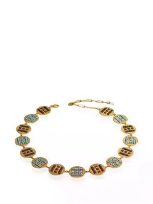 L'EIGHT STUDIO Embroidered Medallion Choker - Gold