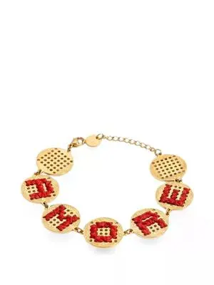 L'EIGHT STUDIO Embroidered Medallion Bracelet - Gold