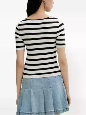 From Future Striped Sweetheart Neck T-shirt