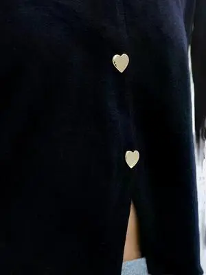 From Future Cropped Cardigan With Heart Buttons