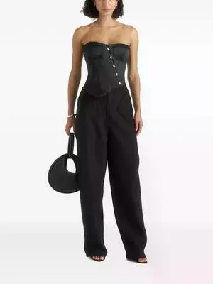 Manière De Voir Asymmetric Satin Corset Top