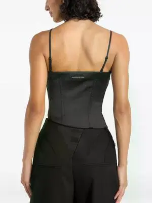 Manière De Voir Asymmetric Satin Corset Top