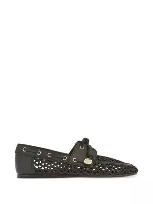 ANCIENT GREEK SANDALS Pliaria Crochet Leather Loafers - Black