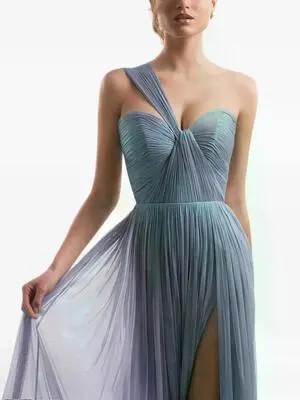 IMROSKA One-shoulder Pleated Maxi Dress